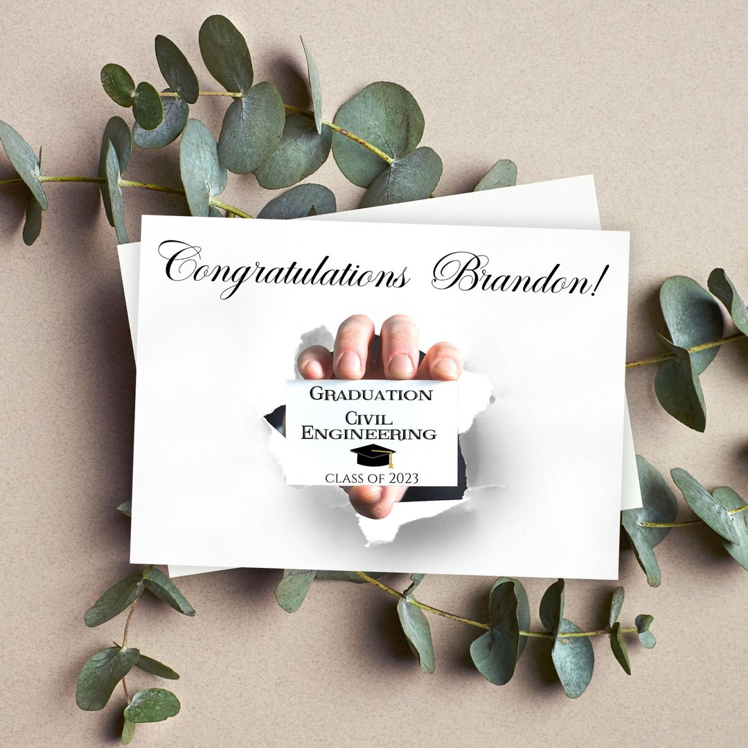 Personalized Graduation Card for Any Degree or Occupation, Custom Name ...