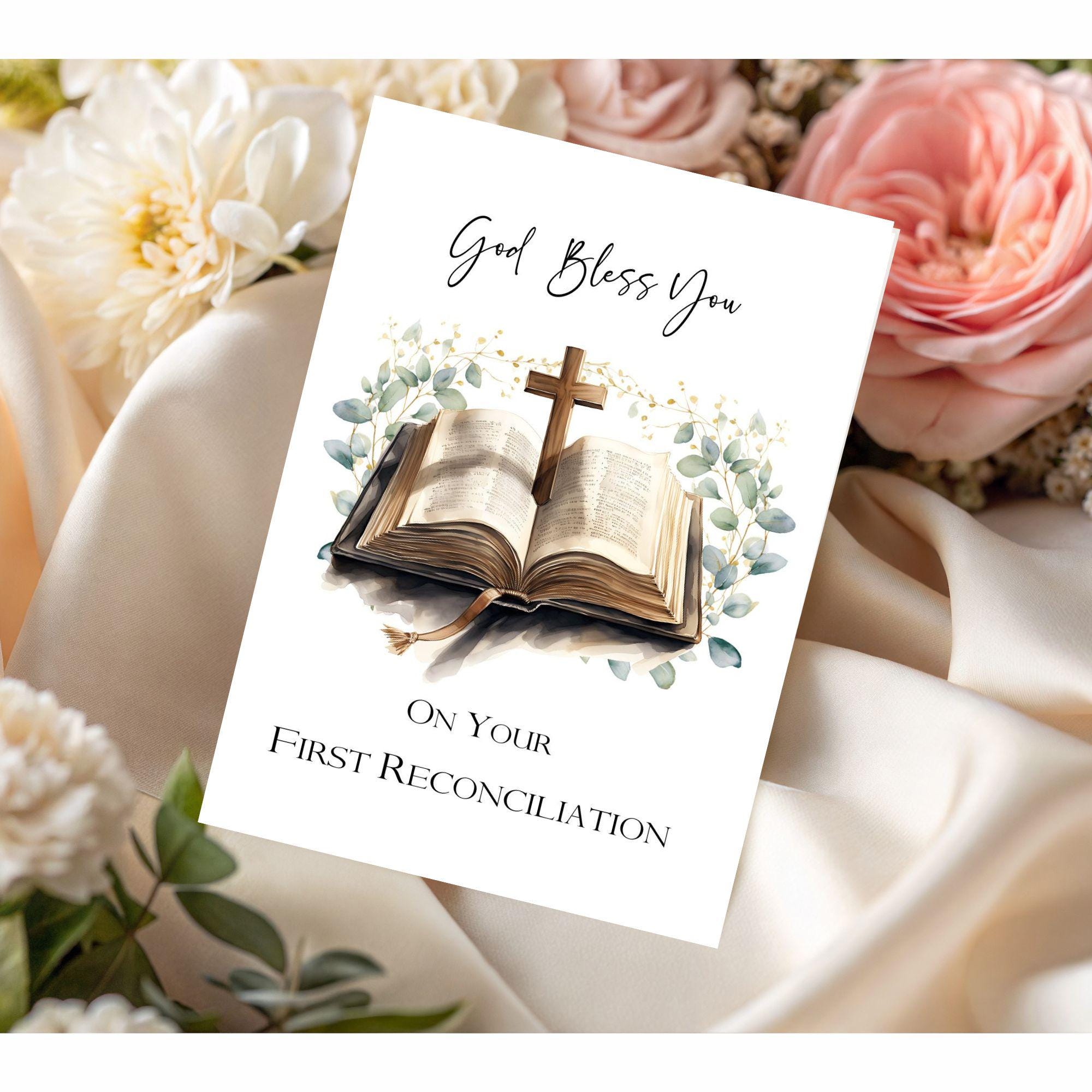 First Reconciliation Printable Card, Christian Reconciliation Card ...