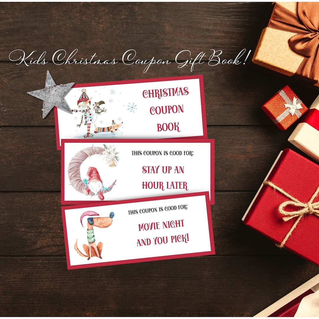 Kids Christmas Gift Coupon Printable IOU Cards for Kids Gift - Etsy