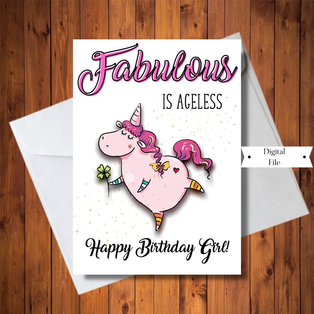 Funny Aging Birthday Card for Woman, Fabulous is Ageless Card, Birthday ...