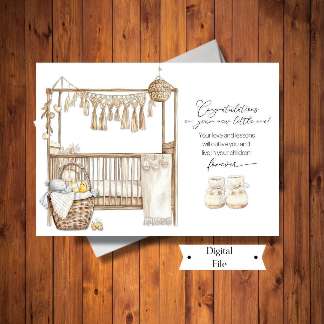 New Baby Card, Gender Neutral, Your Love Will Outlive You, Baby Shower ...