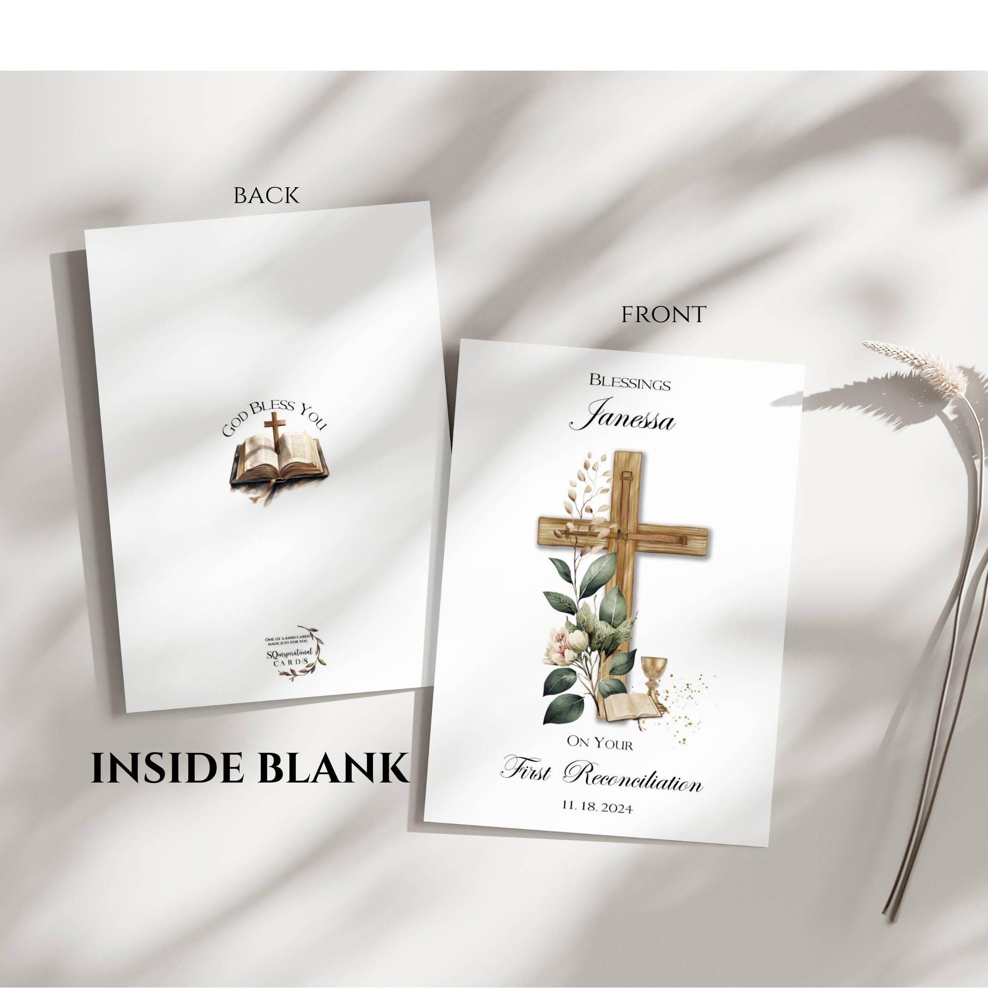 Personalized First Reconciliation Card, Congratulations on Your First ...