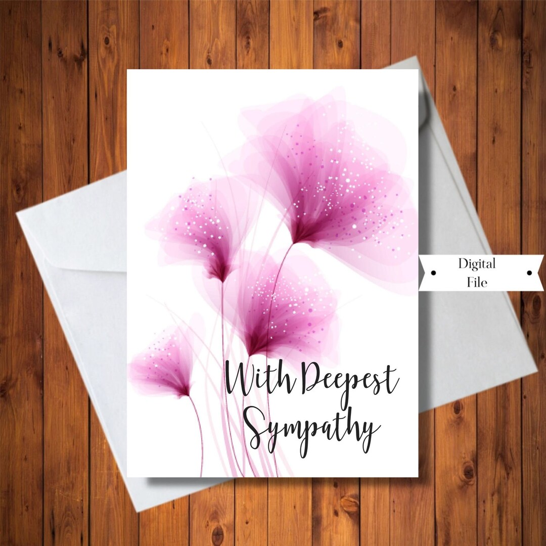 Sympathy Card, With Deepest Sympathy, for Loss of Loved One, Floral ...
