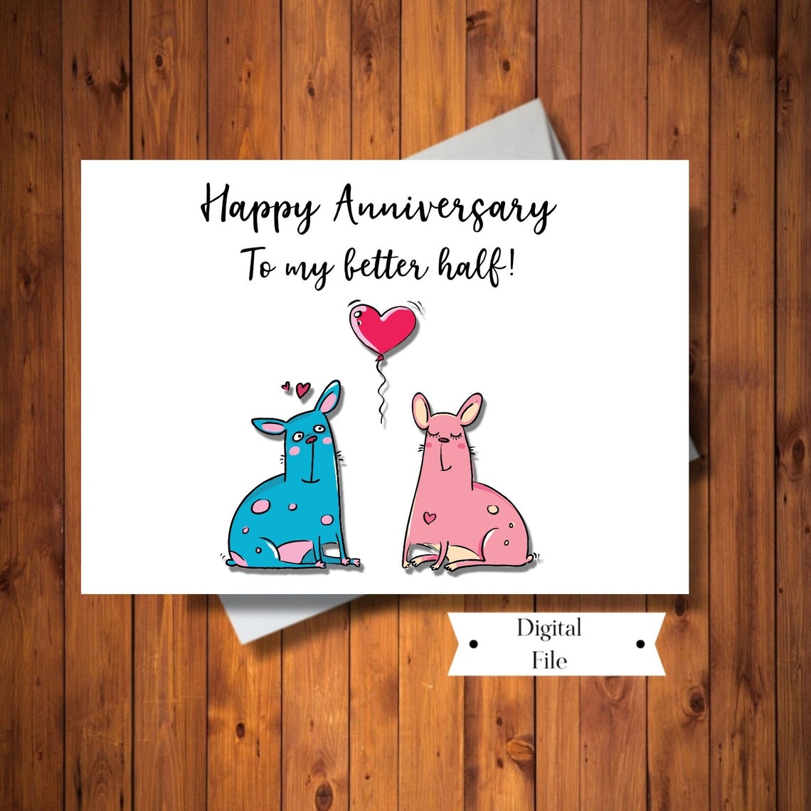 Cute Happy Anniversary Card To My Better Half For Husband or | Etsy