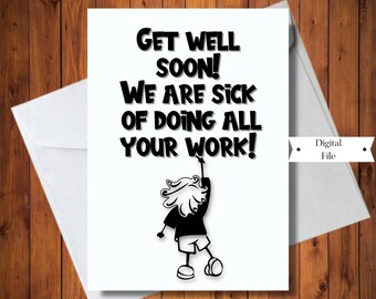 Work Get Well Card - Etsy