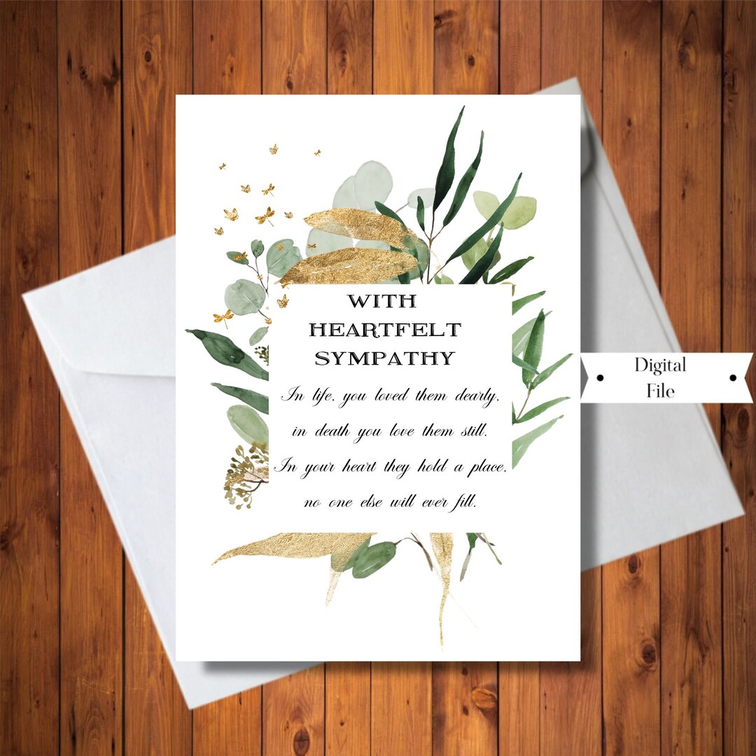 Floral Sympathy Card, With Heartfelt Sympathy, for Loss of Loved One ...