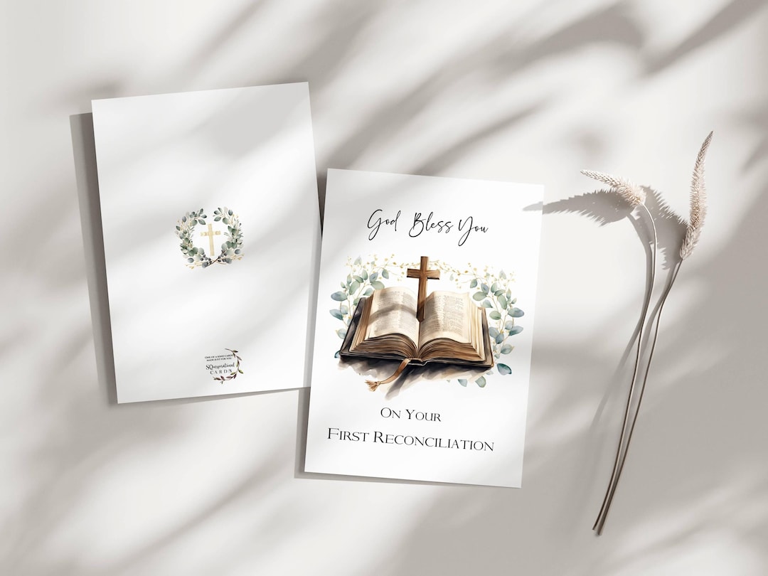 First Reconciliation Printable Card, Christian Reconciliation Card ...