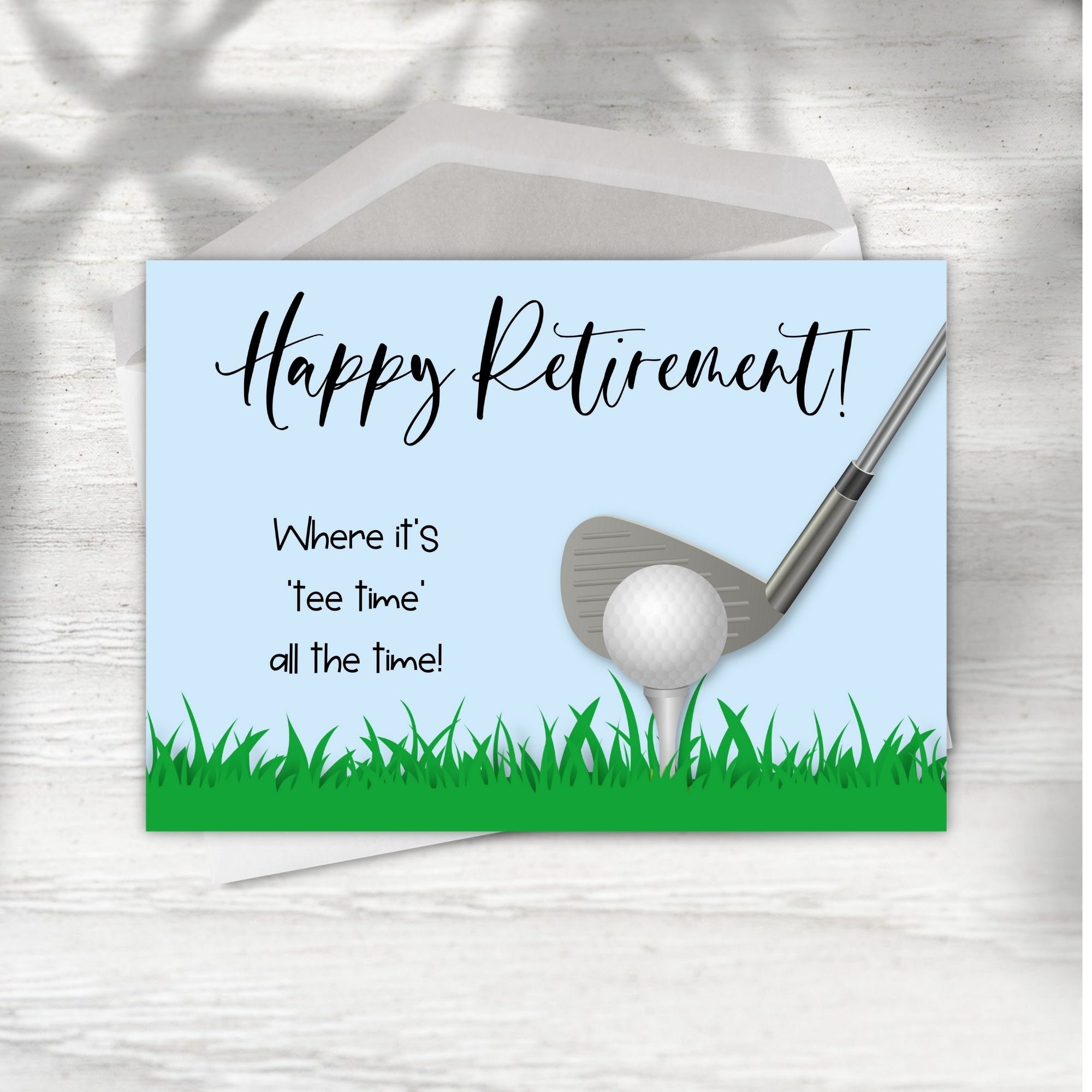 Funny Retirement Card, Funny Retirement Card for Golfer, Tee Time All ...