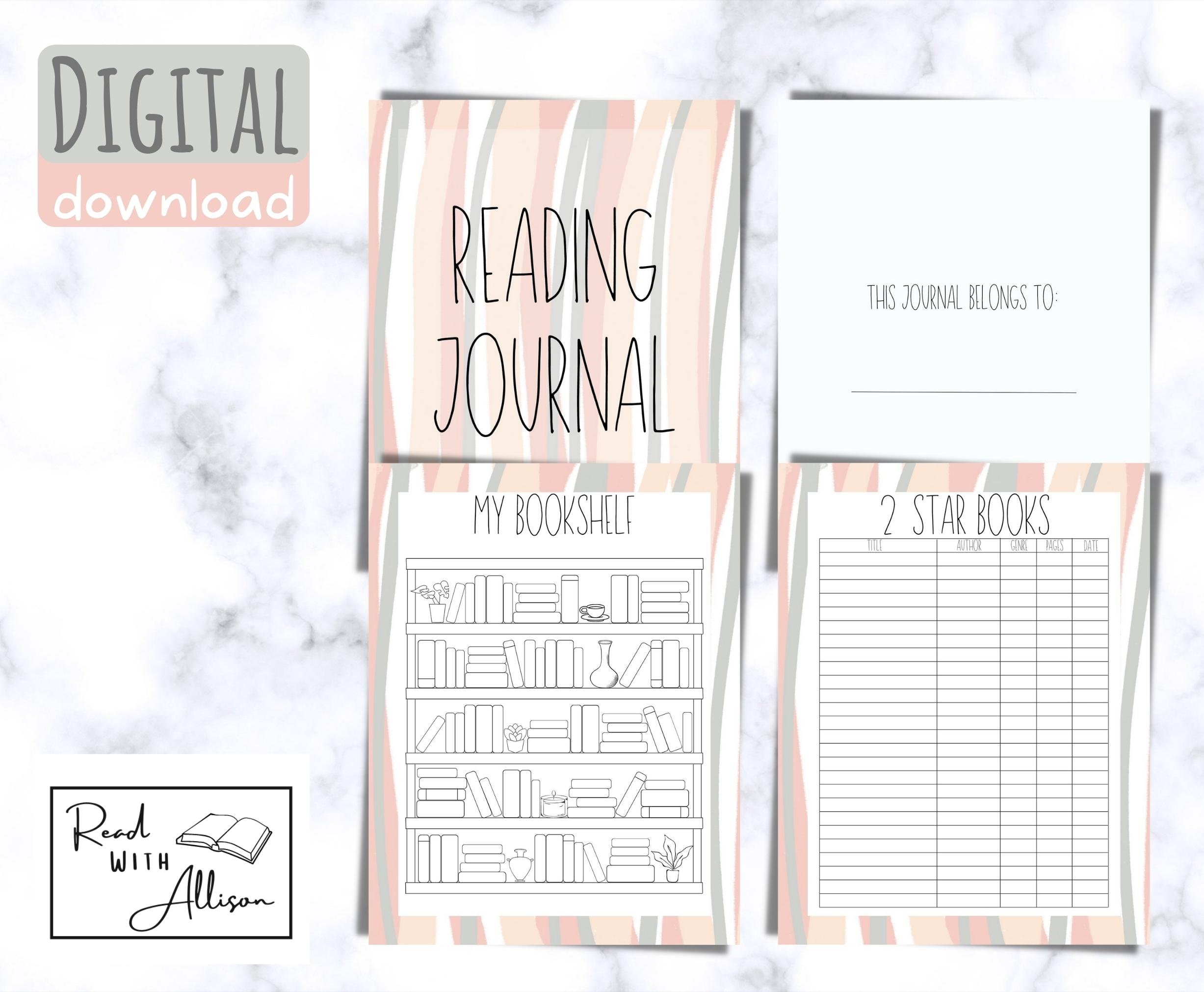 Printable Reading Journal Instant Download Book Journal | Etsy