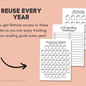 Reading Challenge Printables Bundle: A-Z, Rainbow, Book Tracker ...