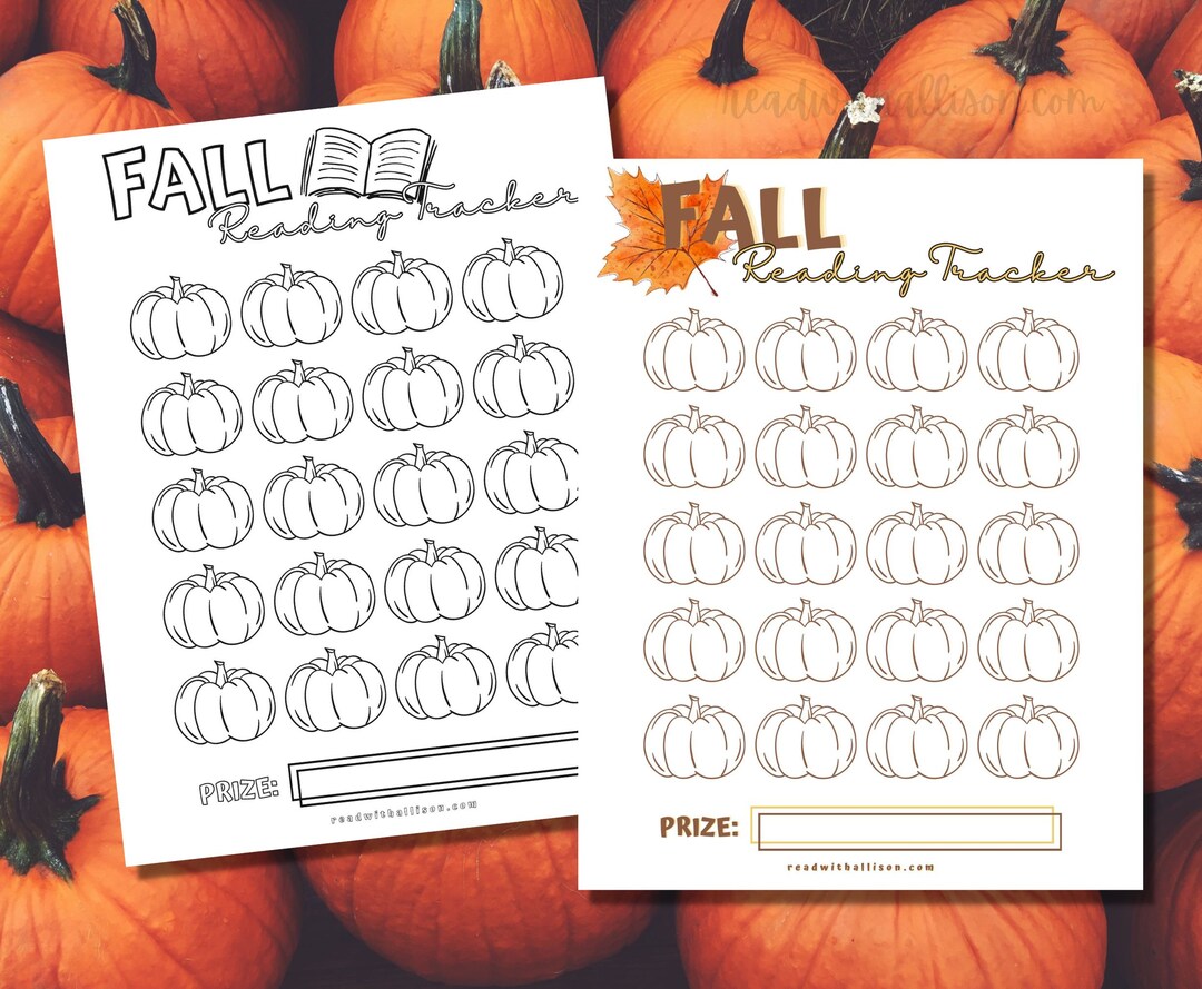 Fall Reading Chart Reading Reward Chart Kids Reading Chart - Etsy