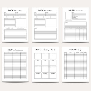 Printable Reading Journal Bundle, Minimalist Reading Tracker, Reading ...