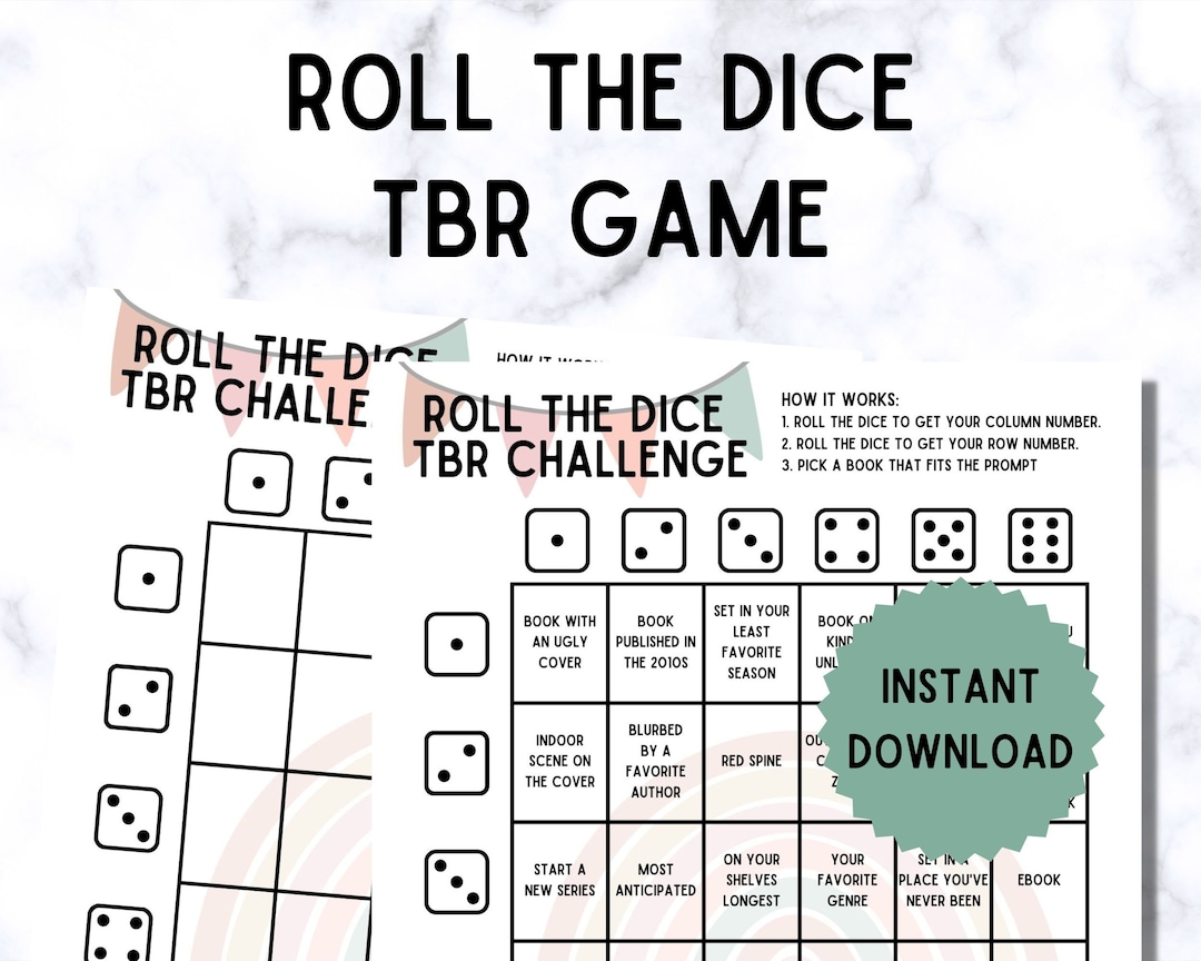 Roll the Dice TBR Game: Reading Challenge Printable (digital Download ...