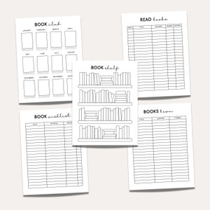 Printable Reading Journal Bundle, Minimalist Reading Tracker, Reading Planner, Reading Log ...