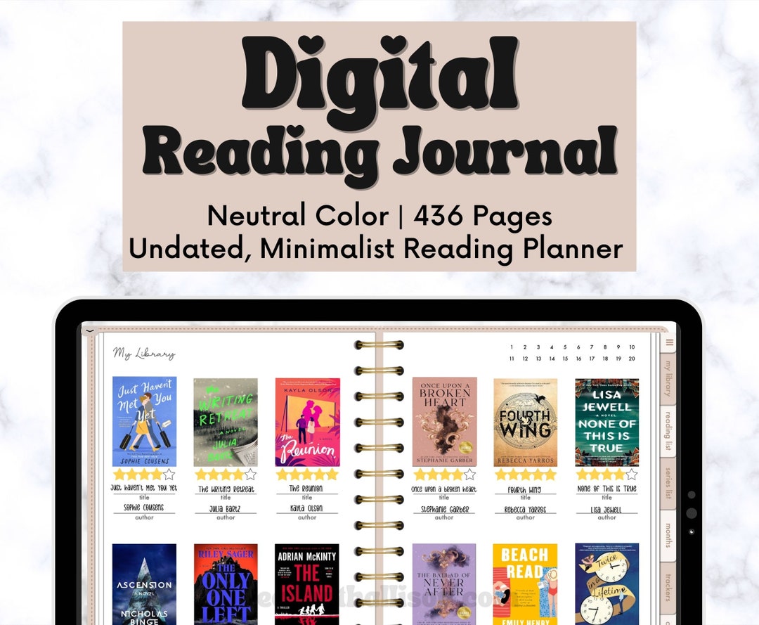 Digital Reading Journal, Digital Reading Planner, Reading Tracker ...
