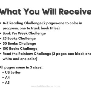 Yearly Reading Challenge Bundle, A-Z Challenge, Read the Rainbow, Book ...