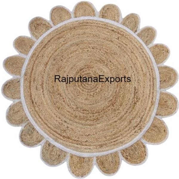 Jute Floral Rug - Etsy