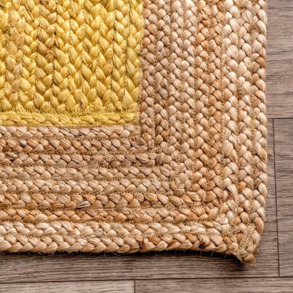 Handmade Natural Jute Yellow Rug Hand Woven Jute Rug Yellow - Etsy