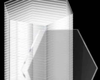 Hexagon Acrylic Blank, DIY Clear Acrylic Shapes, Craft Blank Supplies ...