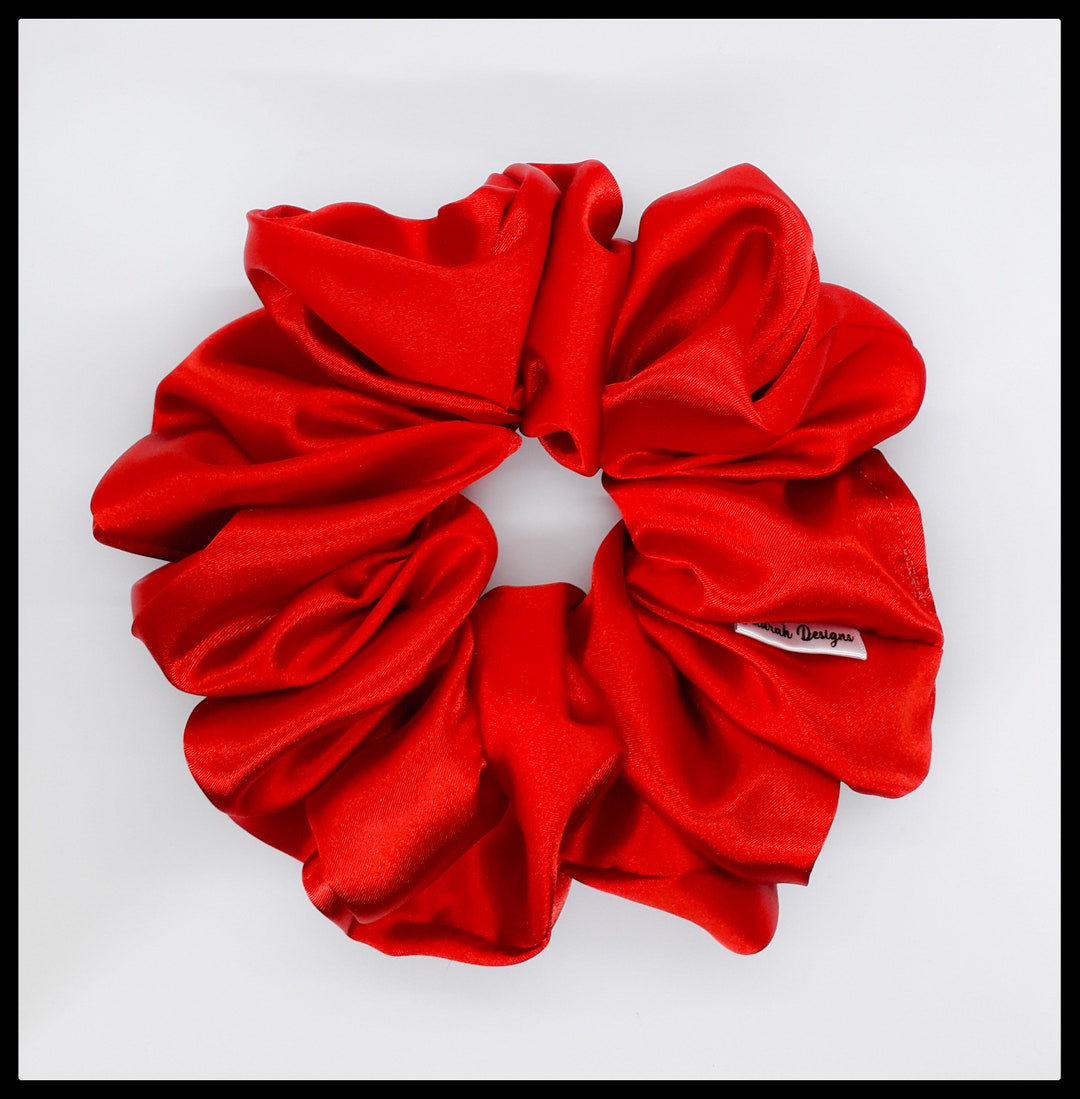 Jumbo Size Scrunchie- the Ella - Dark Red Satin - Etsy