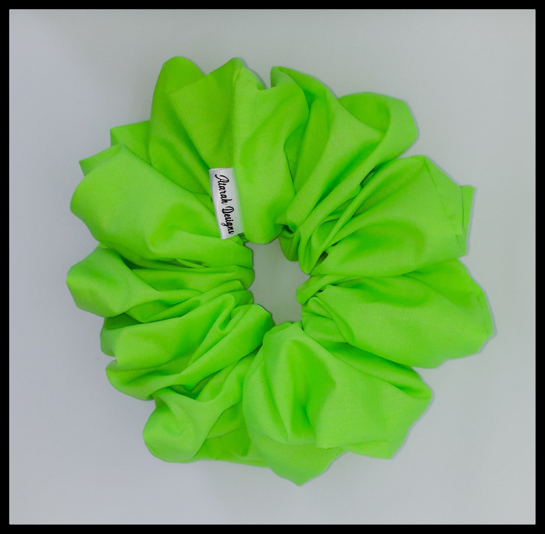 Jumbo Size Scrunchie- the Michelle - Neon Green - Etsy