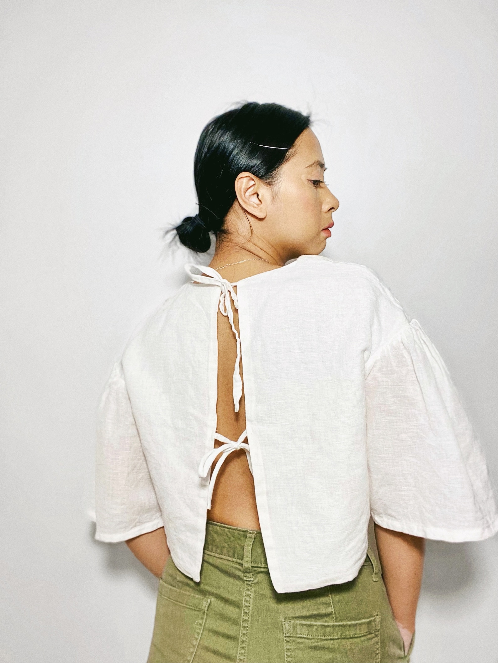 Cropped Linen Camisa Filipiniana Inspired Blouse Made to Order - Etsy