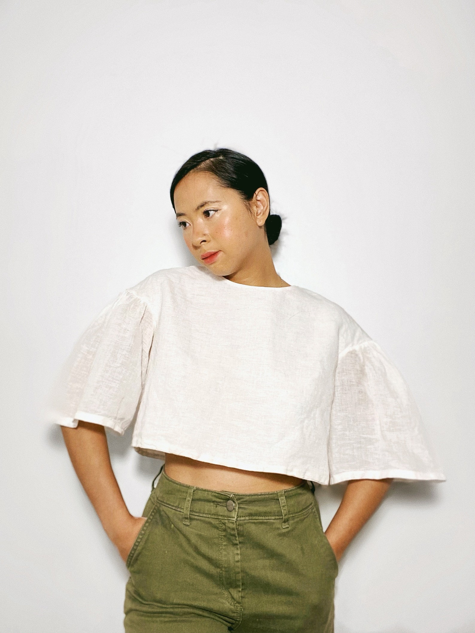 Cropped Linen Camisa Filipiniana Inspired Blouse Made to Order - Etsy