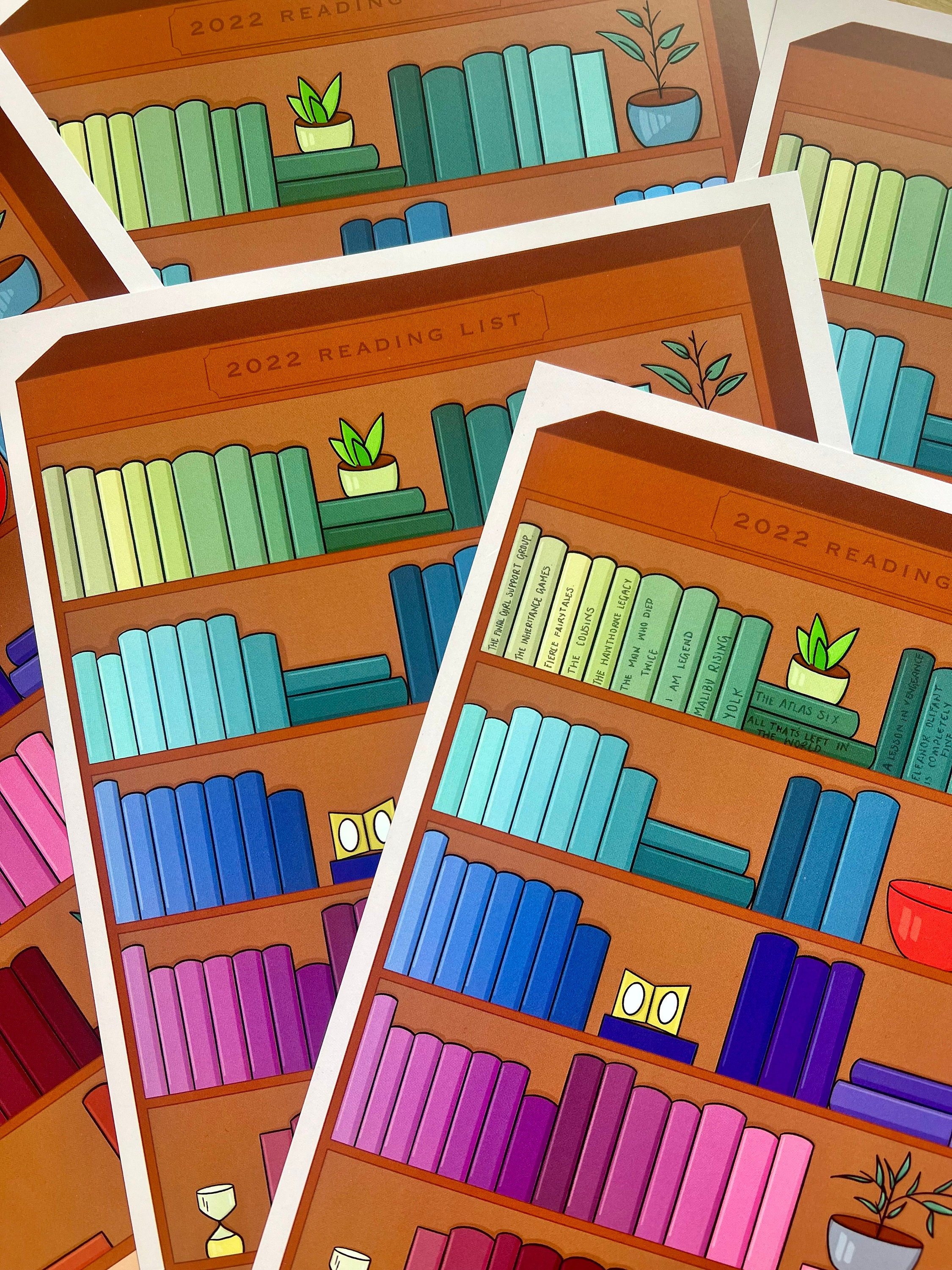 2022 READING TRACKER POSTER | A4 Colourful Library Poster | Bookish ...