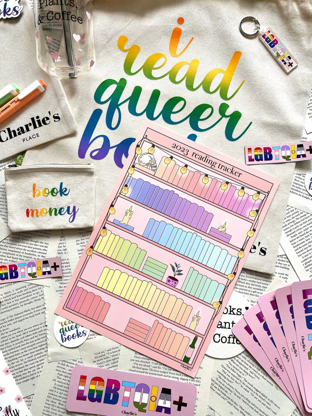 2023 READING TRACKER | A4 Colourful Library Poster | Bookish Gifts ...