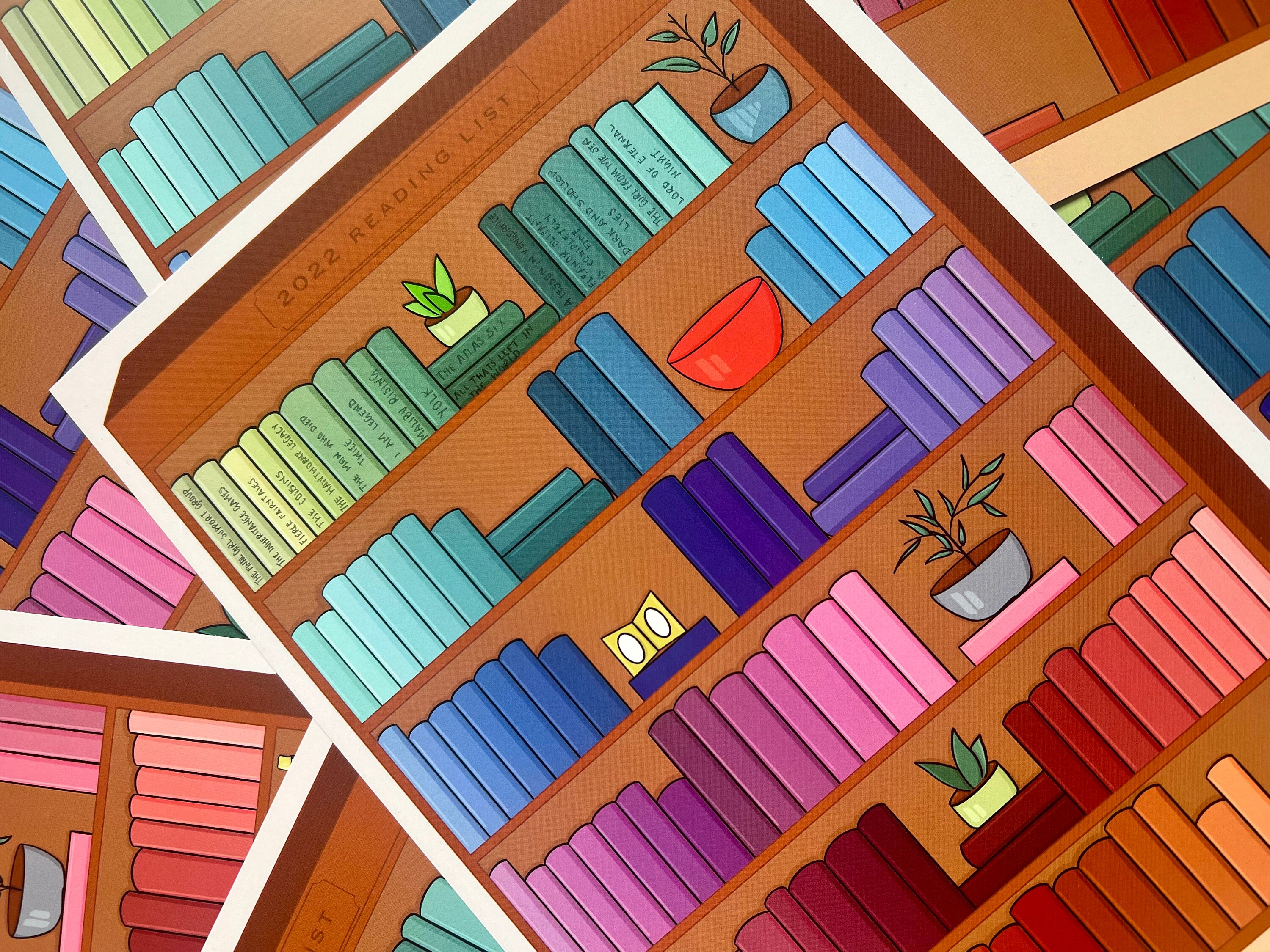 2022 READING TRACKER POSTER | A4 Colourful Library Poster | Bookish ...