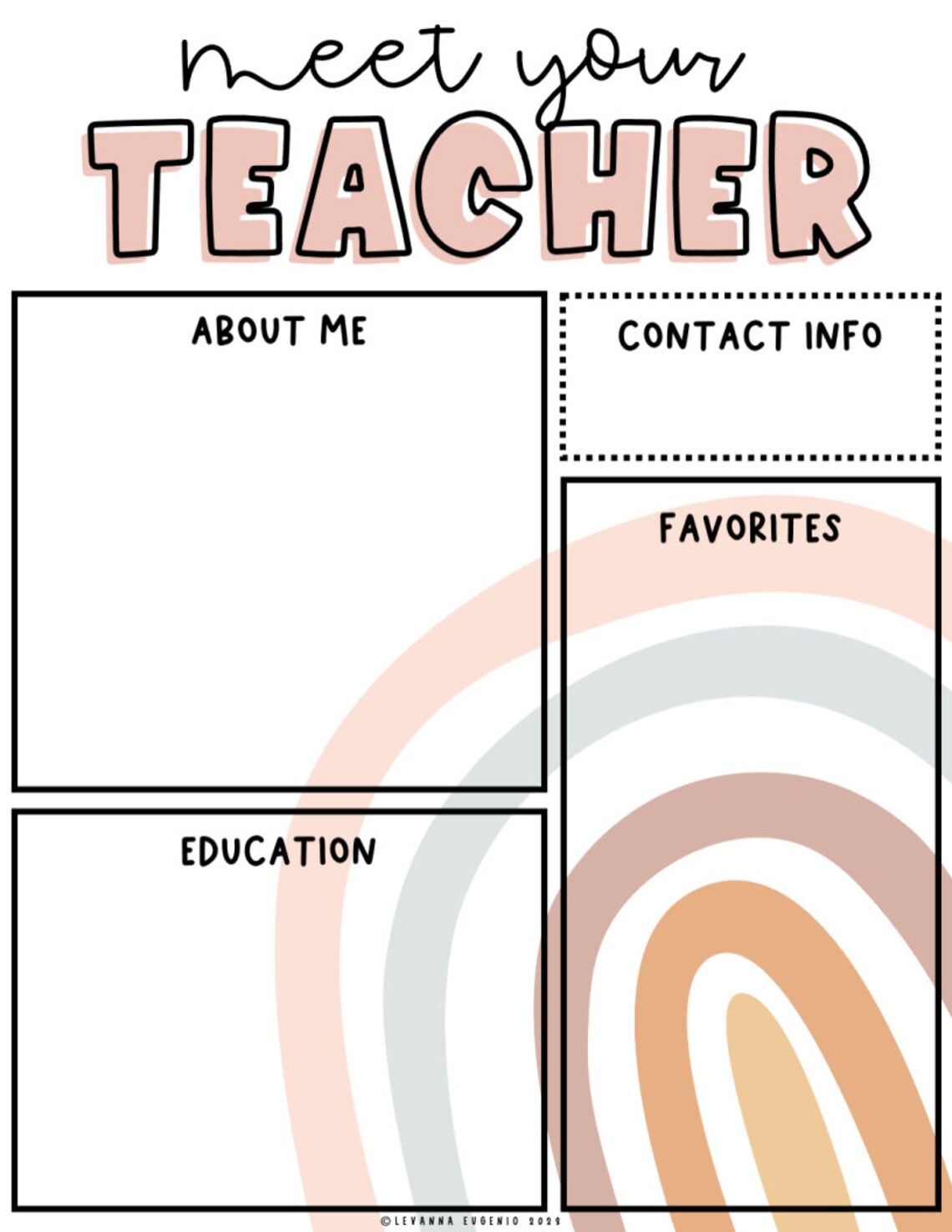 Meet the Teacher | Boho Theme | Editable Google Slides Canva - Etsy