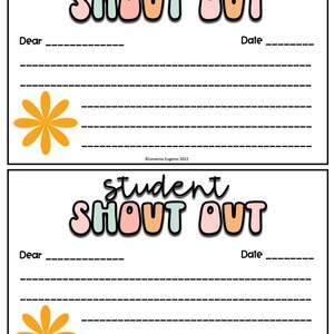 Student Shout Out Forms | Retro Themed - Etsy