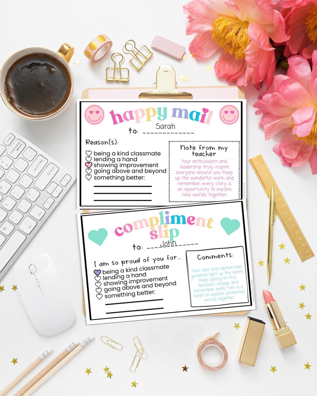 Happy Mail Positive Notes | Parent Communication | Teacher Feedback - Etsy