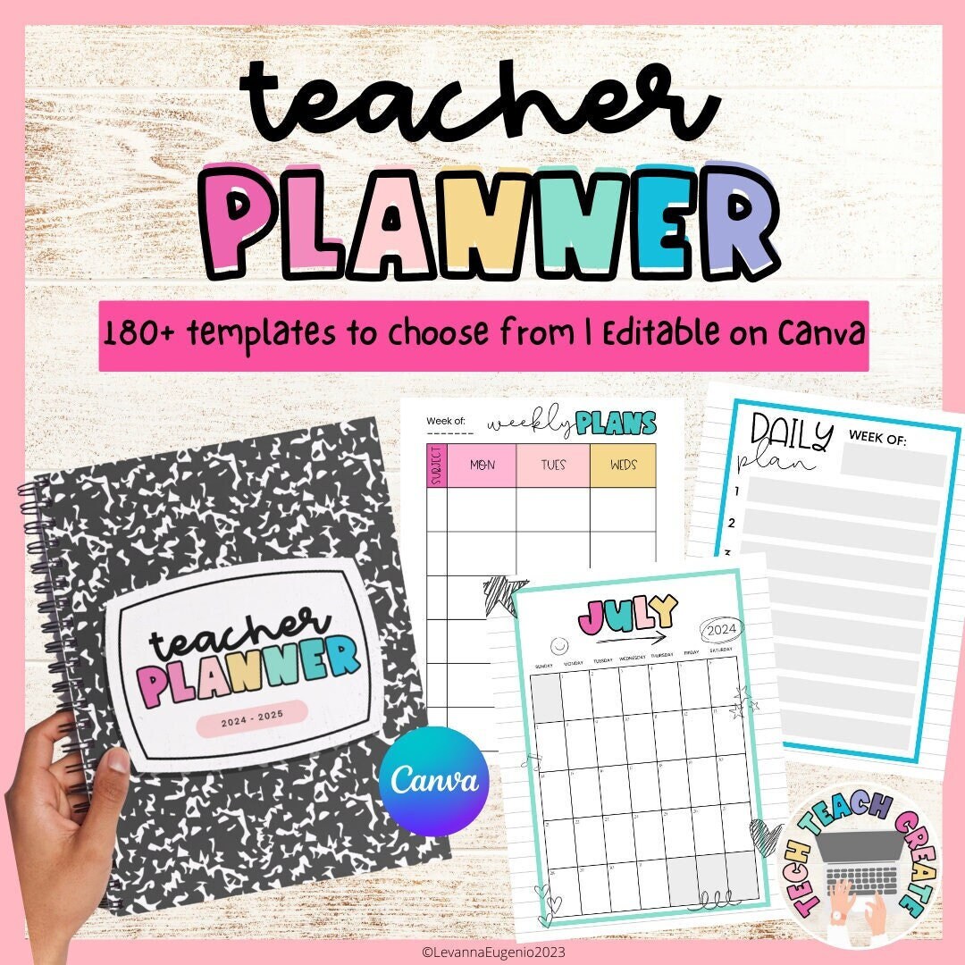Editable Teacher Planner Printable 2020 2021 Lesson Planner Etsy