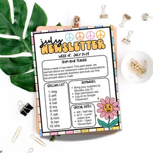 Editable Classroom Newsletter Templates | Weekly Parent Communication ...