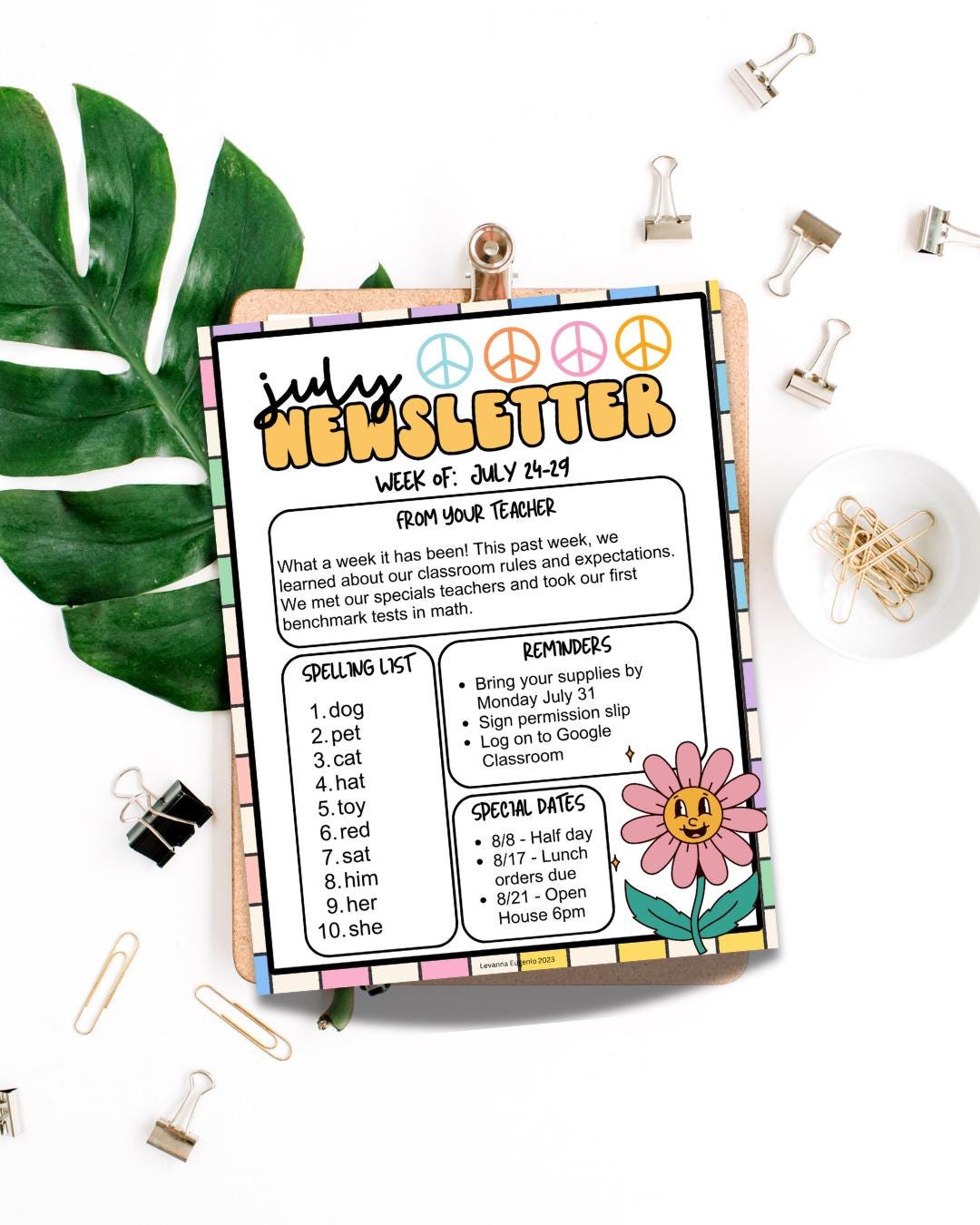 Editable Classroom Newsletter Templates | Weekly Parent Communication ...