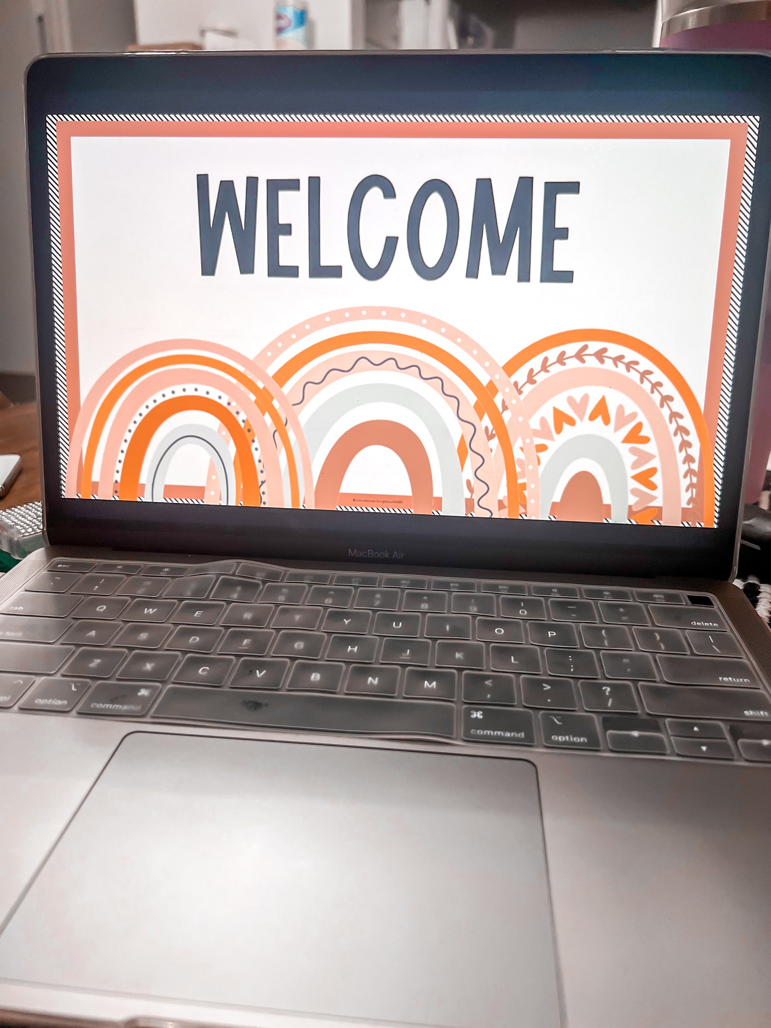 Editable Open House Template Back to School Boho Rainbow Google Slides ...