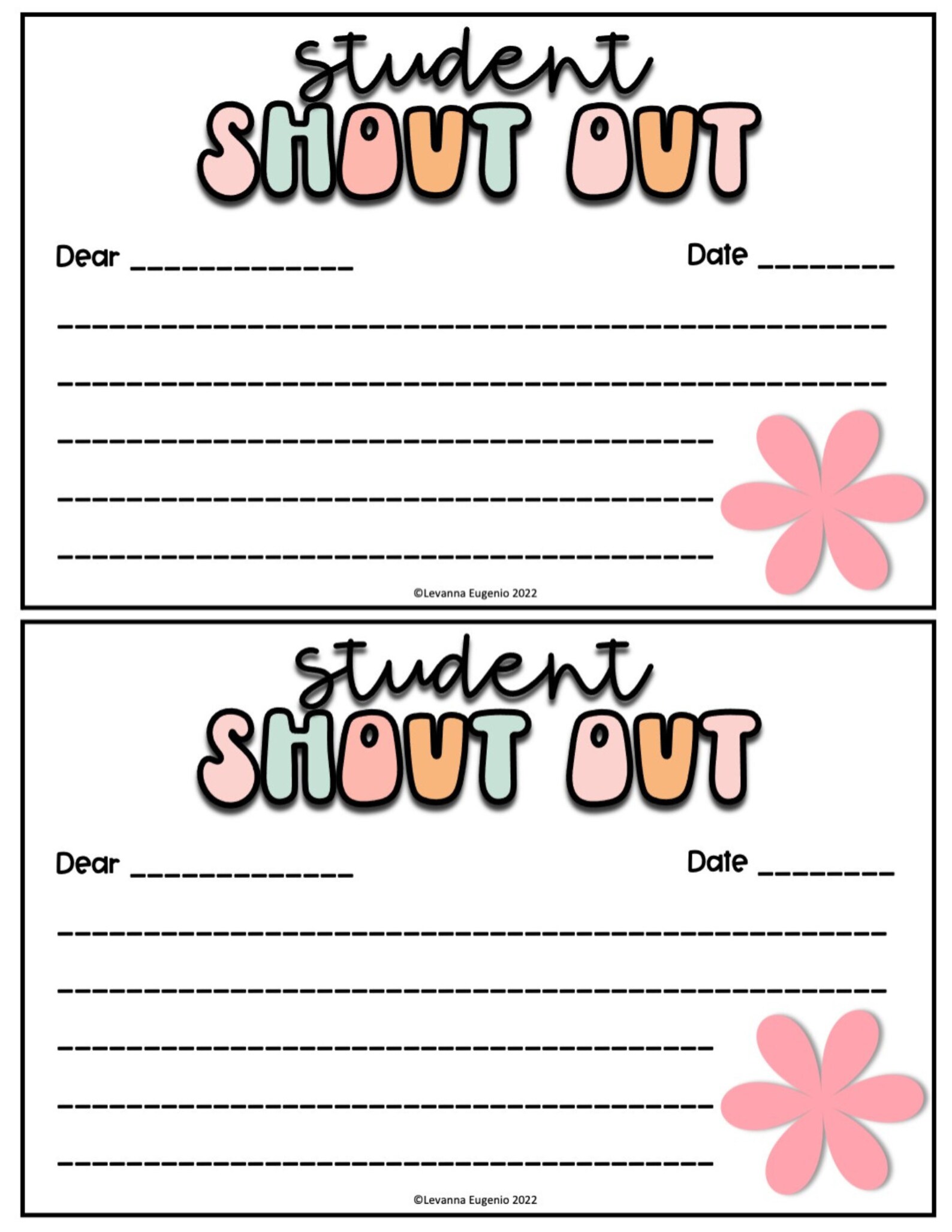 Student Shout Out Forms | Retro Themed - Etsy