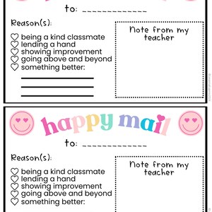 Happy Mail Positive Notes | Parent Communication | Teacher Feedback - Etsy