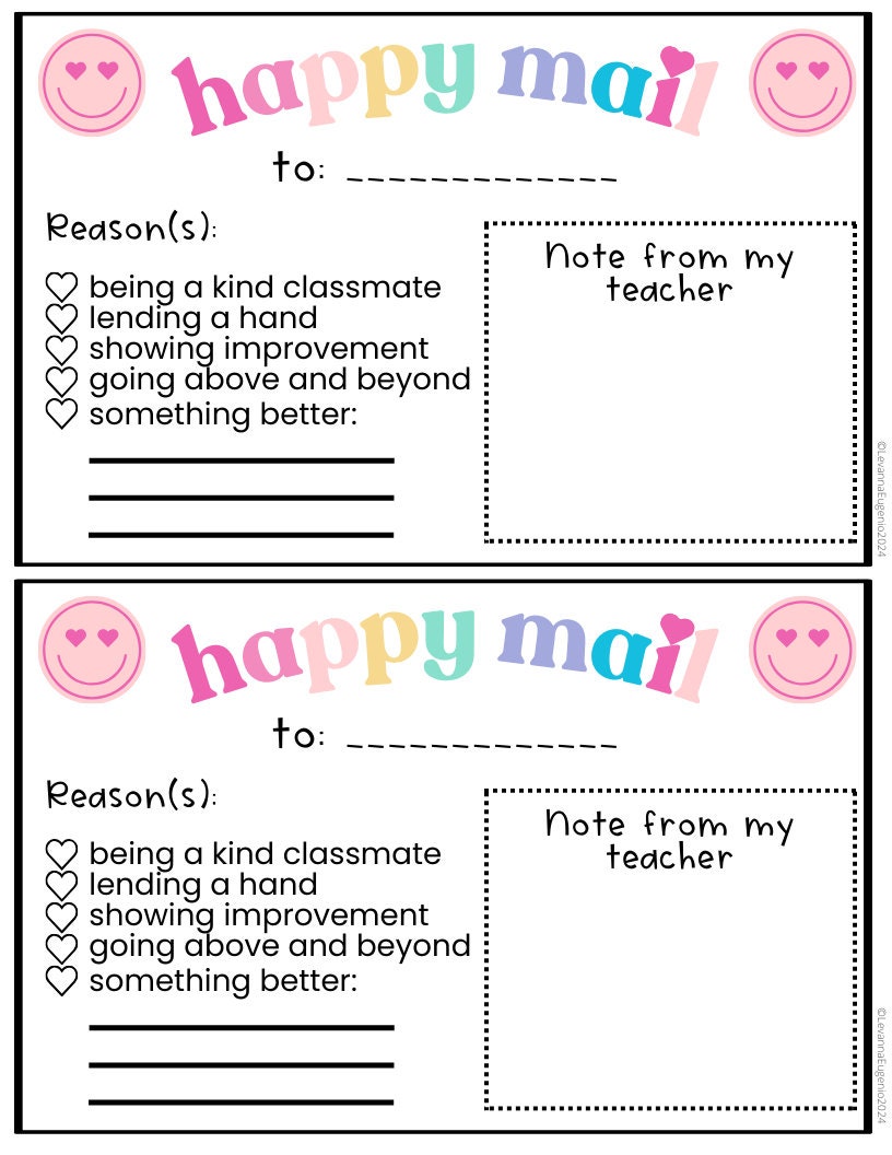 Happy Mail Positive Notes | Parent Communication | Teacher Feedback - Etsy