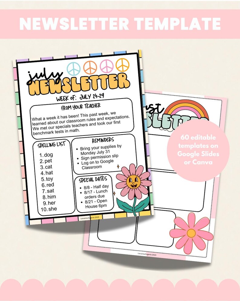 Editable Classroom Newsletter Templates | Weekly Parent Communication ...