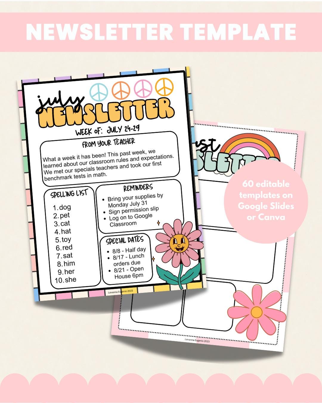 Editable Classroom Newsletter Templates | Weekly Parent Communication ...