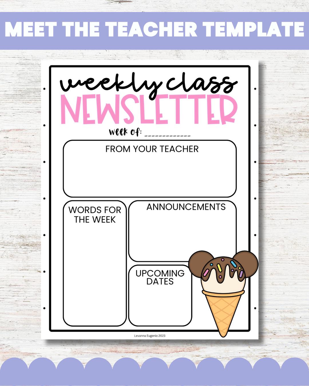 Class Newsletter Template | Editable on Canva Google Slides | Disney ...