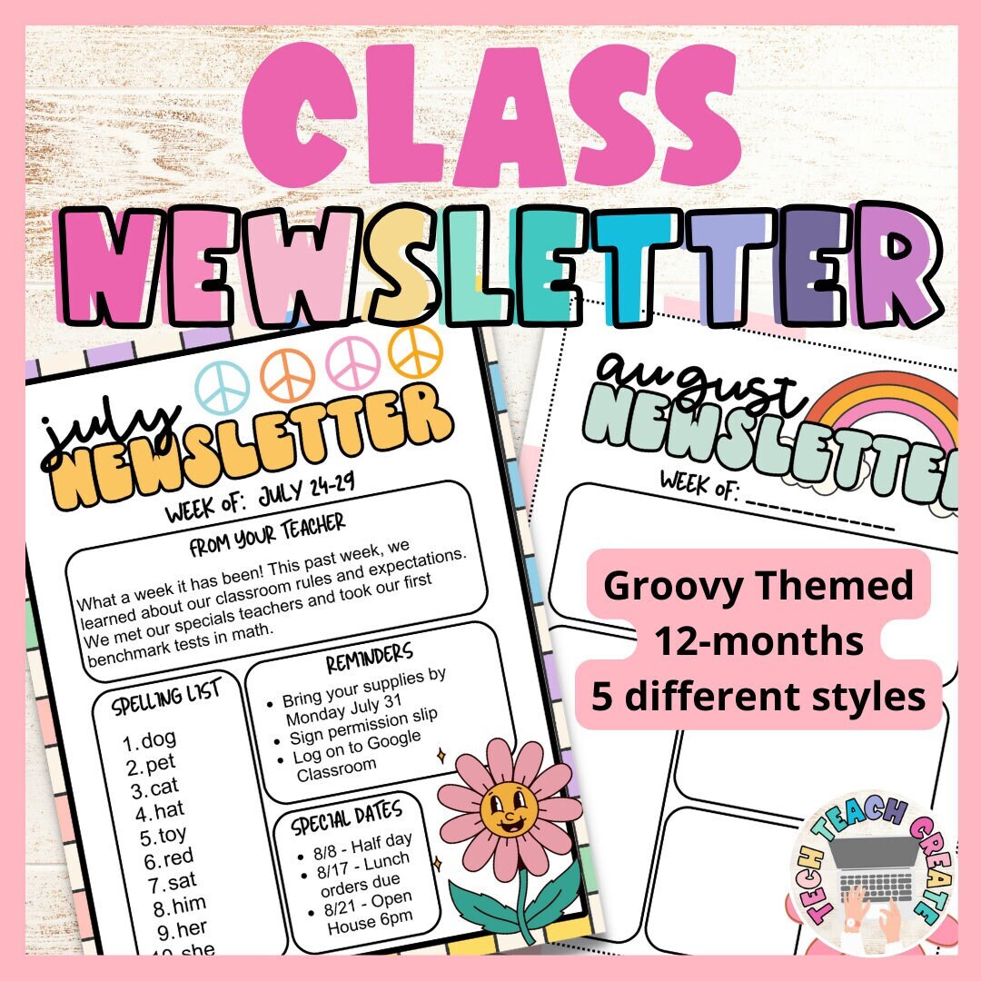 Editable Classroom Newsletter Templates | Weekly Parent Communication ...