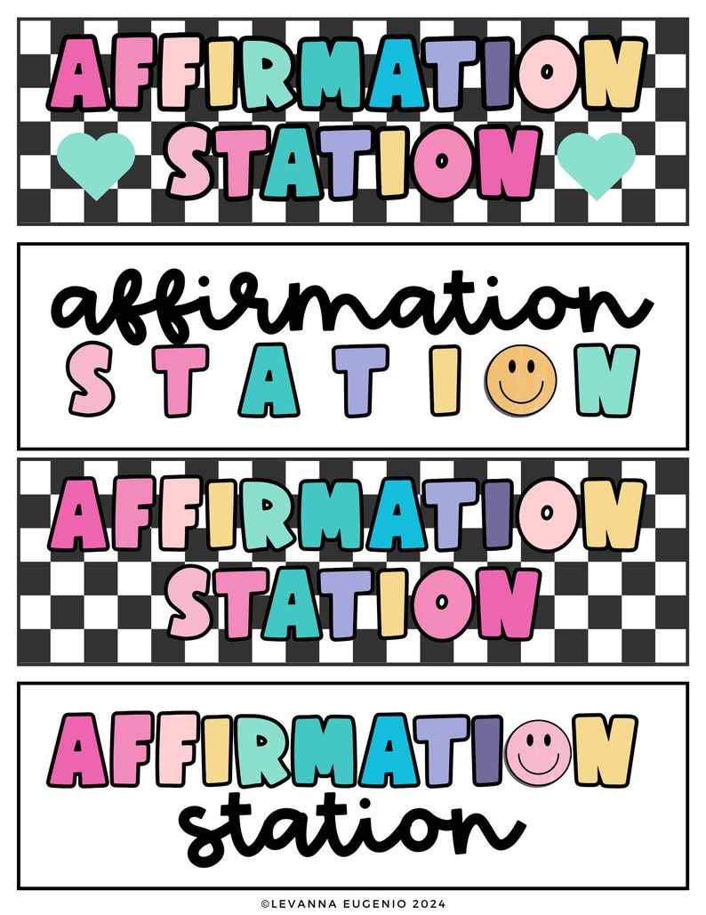 Affirmation Station | Classroom Decor | Positive Affirmations - Etsy