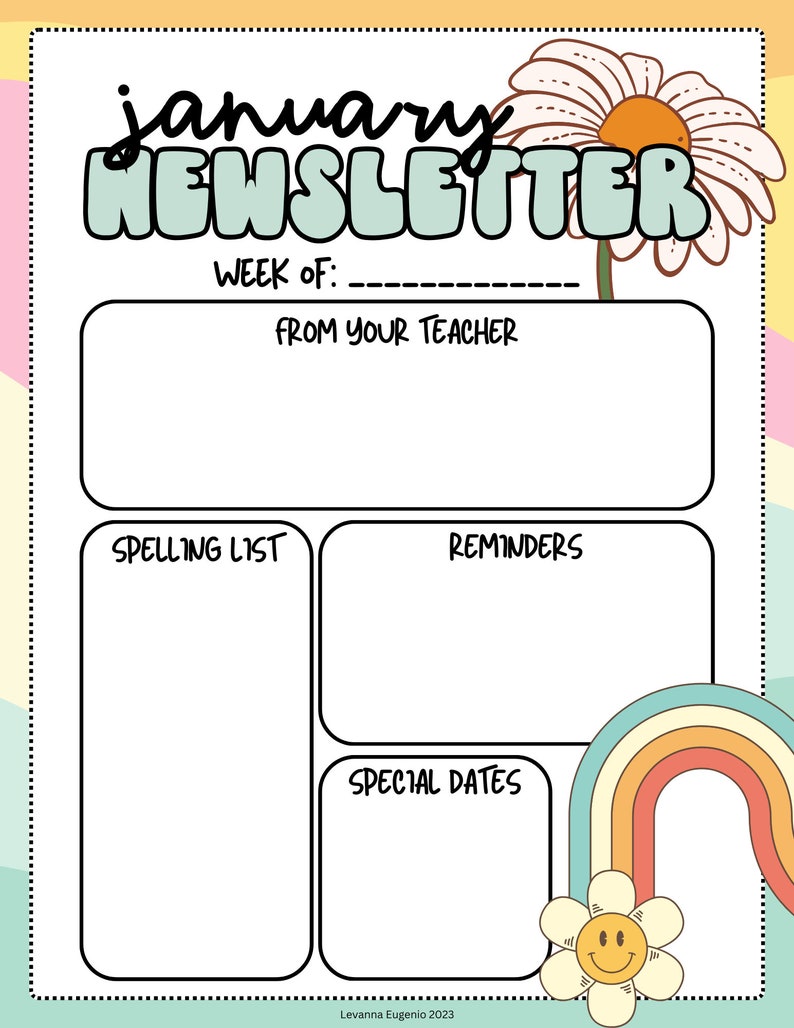 Editable Classroom Newsletter Templates | Weekly Parent Communication ...