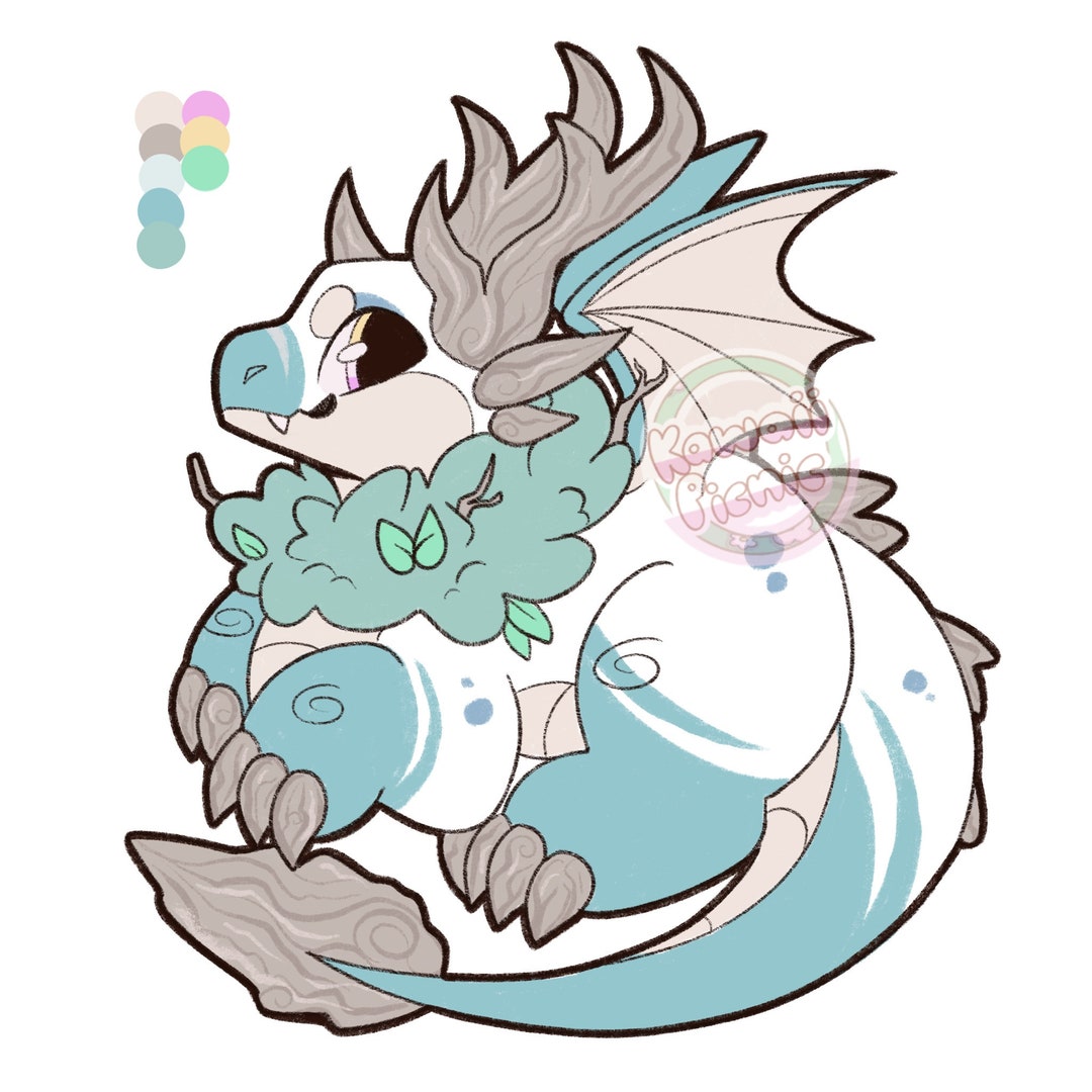 Wintry Forest Dragon Character Furry Fursona Design - Etsy