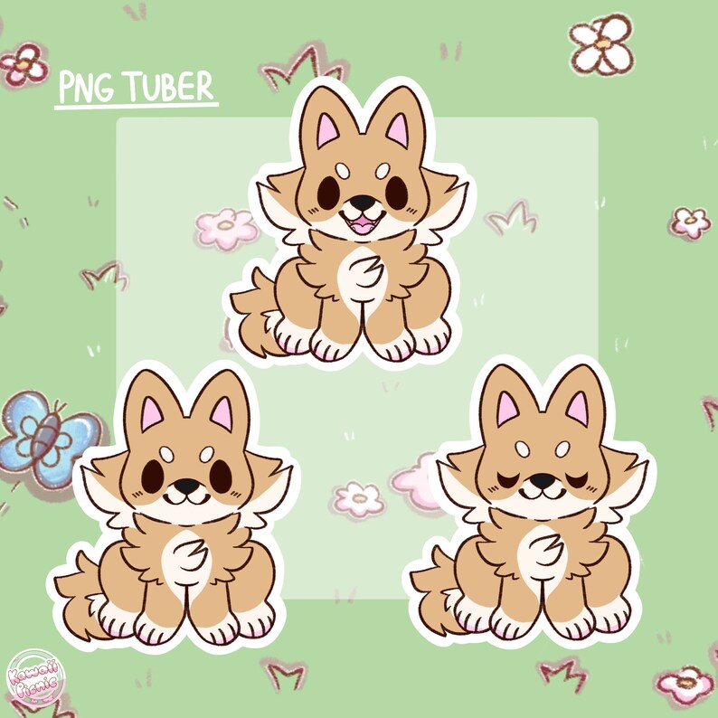 Shiba Inu Dog Tan Premade PNG Tuber Reactive Images - Etsy