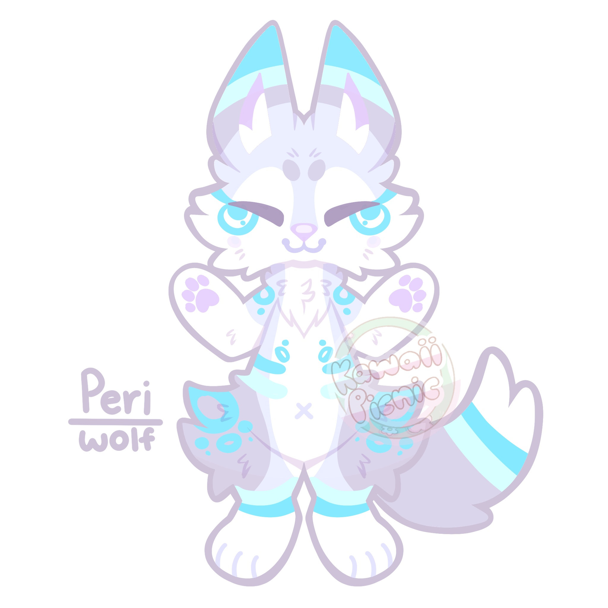 Peri the Periwinkle Wolf Furry Fursona Design - Etsy