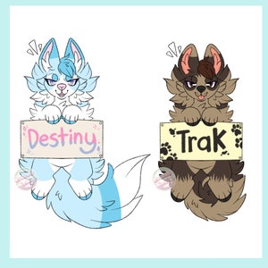 YCH Custom Art: Your Character Furry Sign Badge - Etsy